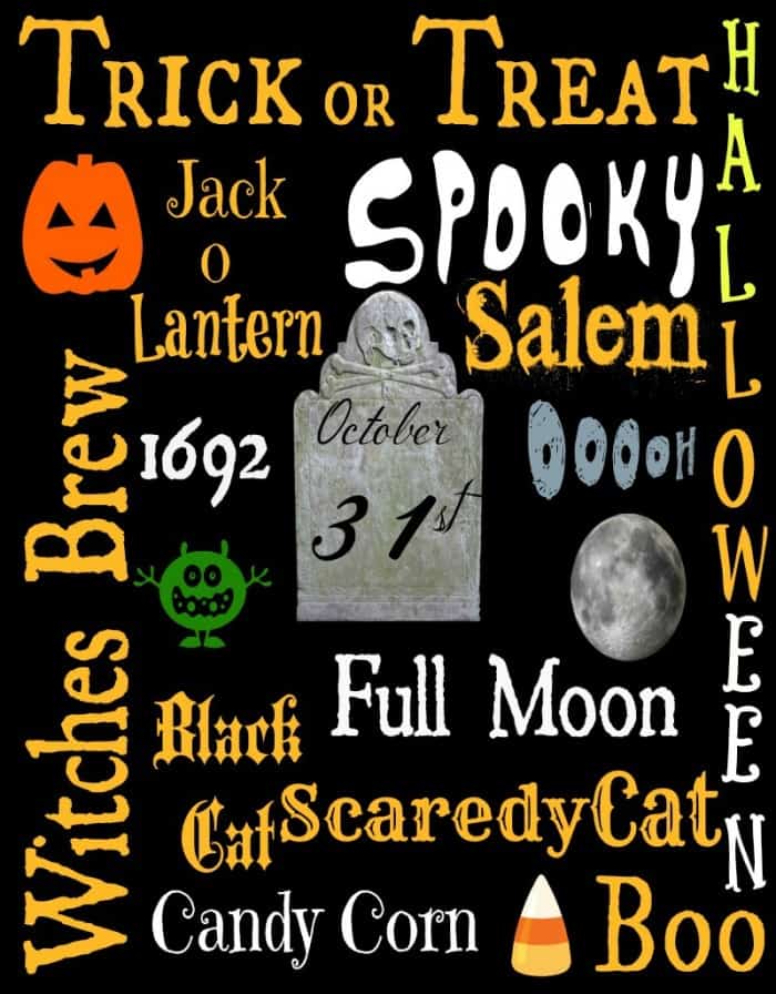 Free Halloween Subway Art Printable