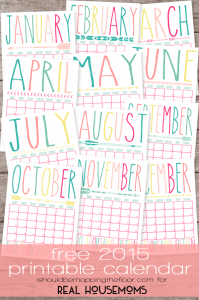 Printable 2015 Calendar ⋆ Real Housemoms