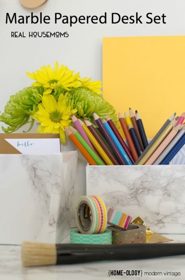 Marble Papered Desk Set ⋆ Real Housemoms