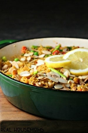 Spring Vegetable Quinoa Paella ⋆ Real Housemoms