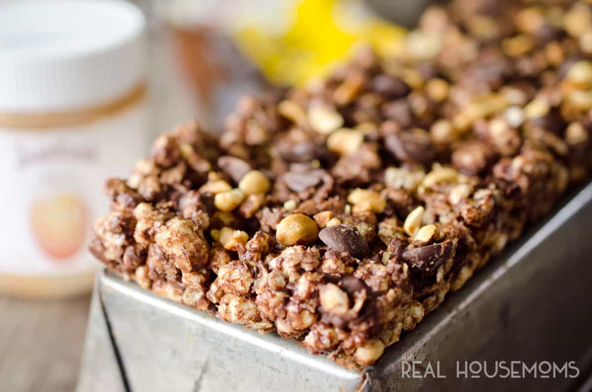 Light Chocolate Peanut Bars ⋆ Real Housemoms