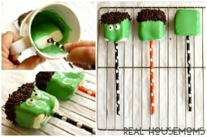 Frankenstein Marshmallow Pops ⋆ Real Housemoms