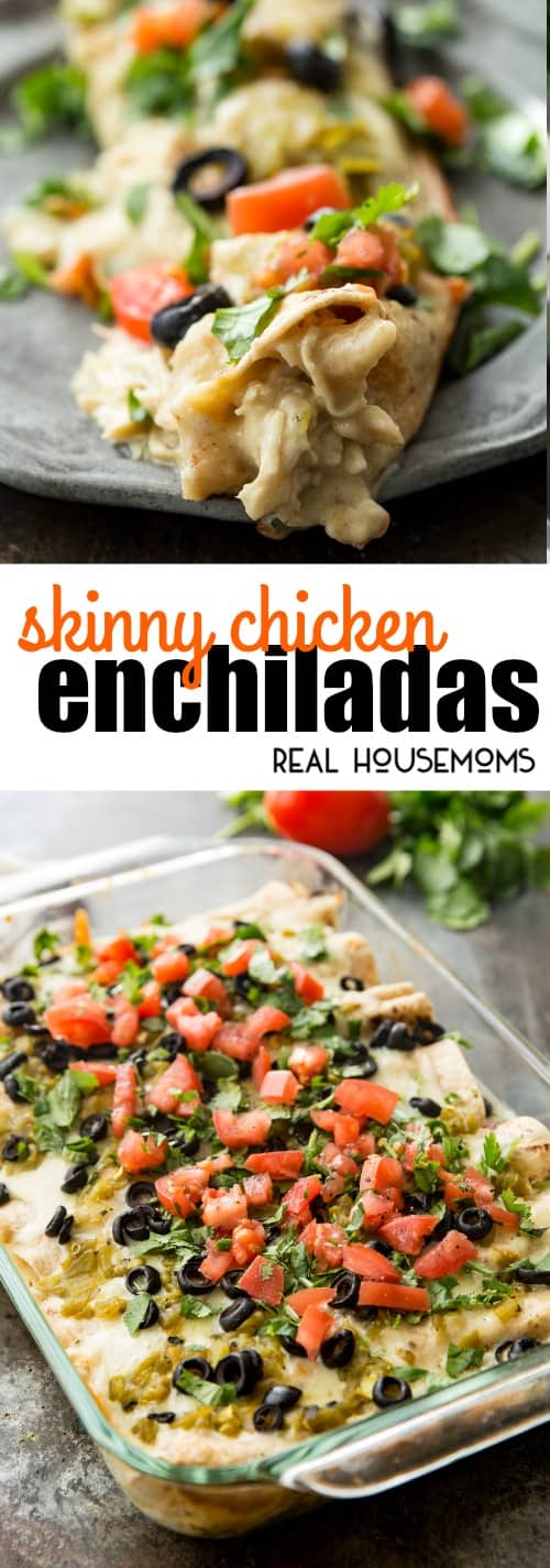 Skinny Creamy Chicken Enchiladas