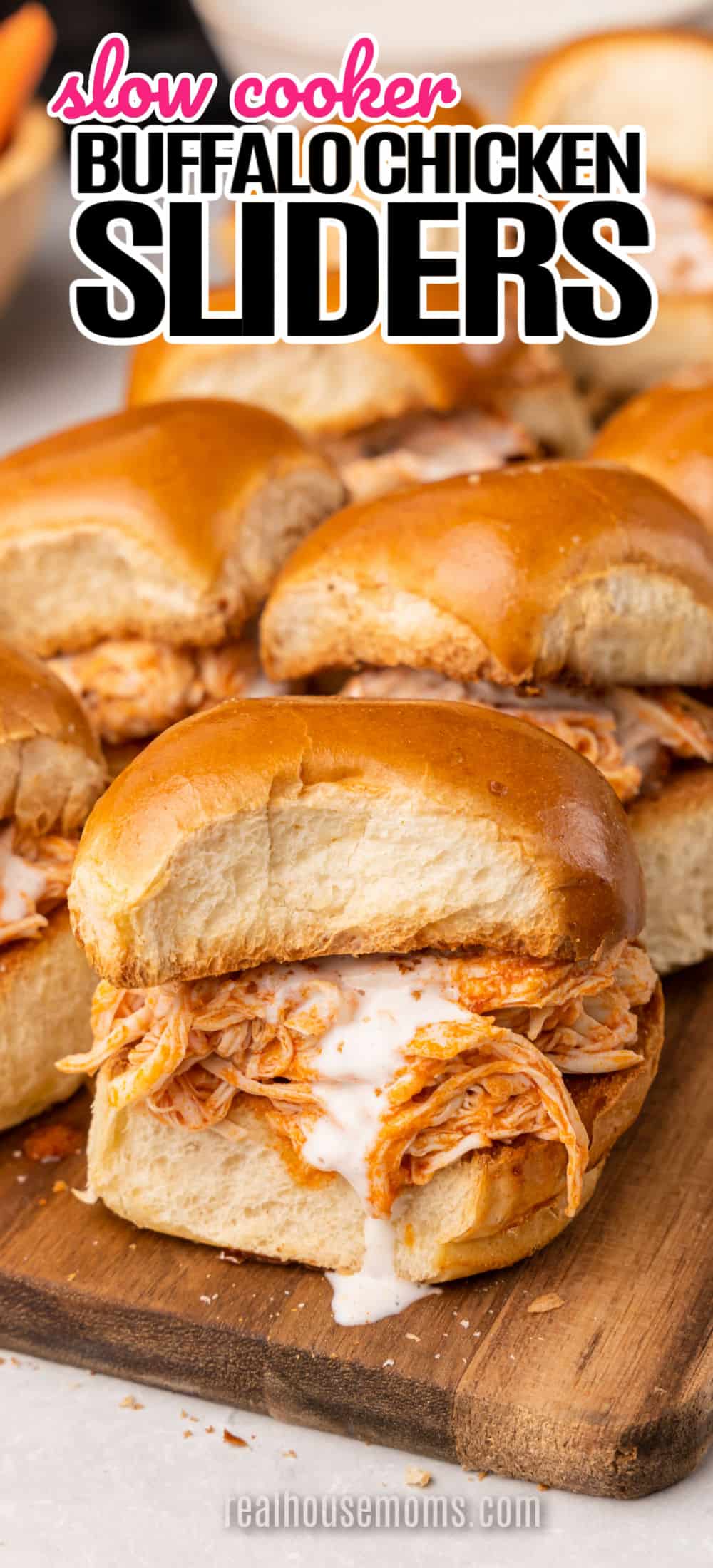 Slow Cooker Buffalo Chicken Sliders ⋆ Real Housemoms