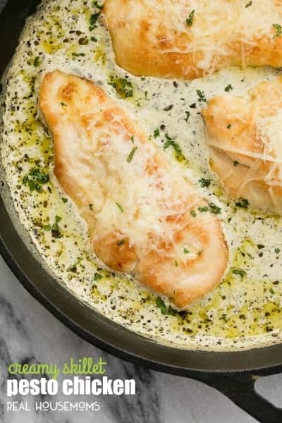 Creamy Skillet Pesto Chicken ⋆ Real Housemoms